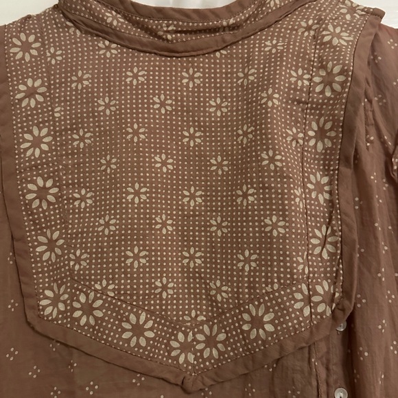 Doen | Dresses | Doen Brown Pink Floral Patterned Dress Tunic | Poshmark
